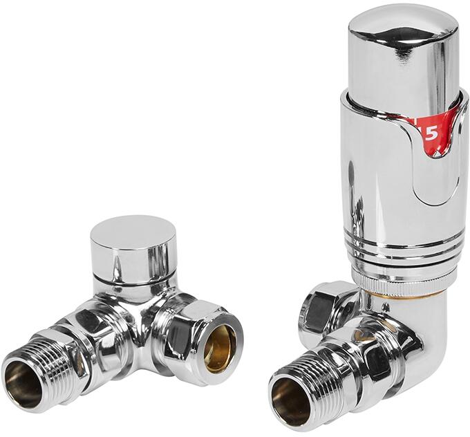 Towelrads Chrome Corner TRV with Lockshield - Heater Shop