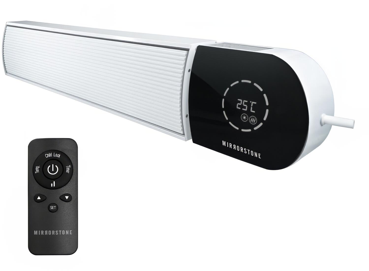 Mirrorstone Ionis 2.4kW Remote Controllable Wi-Fi Infrared White Bar ...