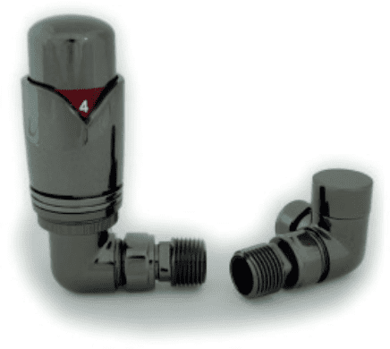 Towelrads Black Nickel Corner TRV with Lockshield - Heater Shop