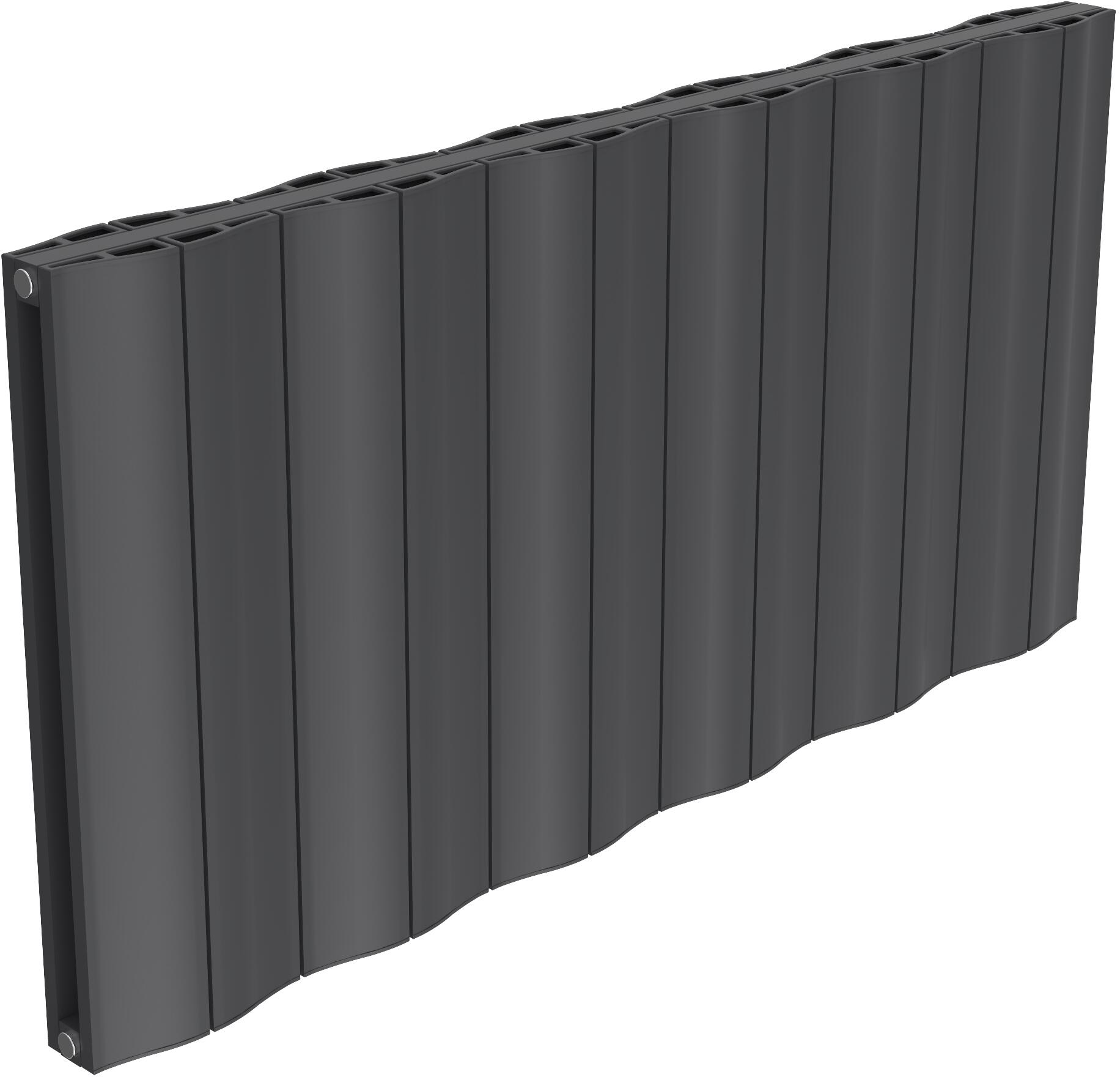 Reina Wave A-WVE06124SA Single Anthracite Textured Horizontal Radiator ...