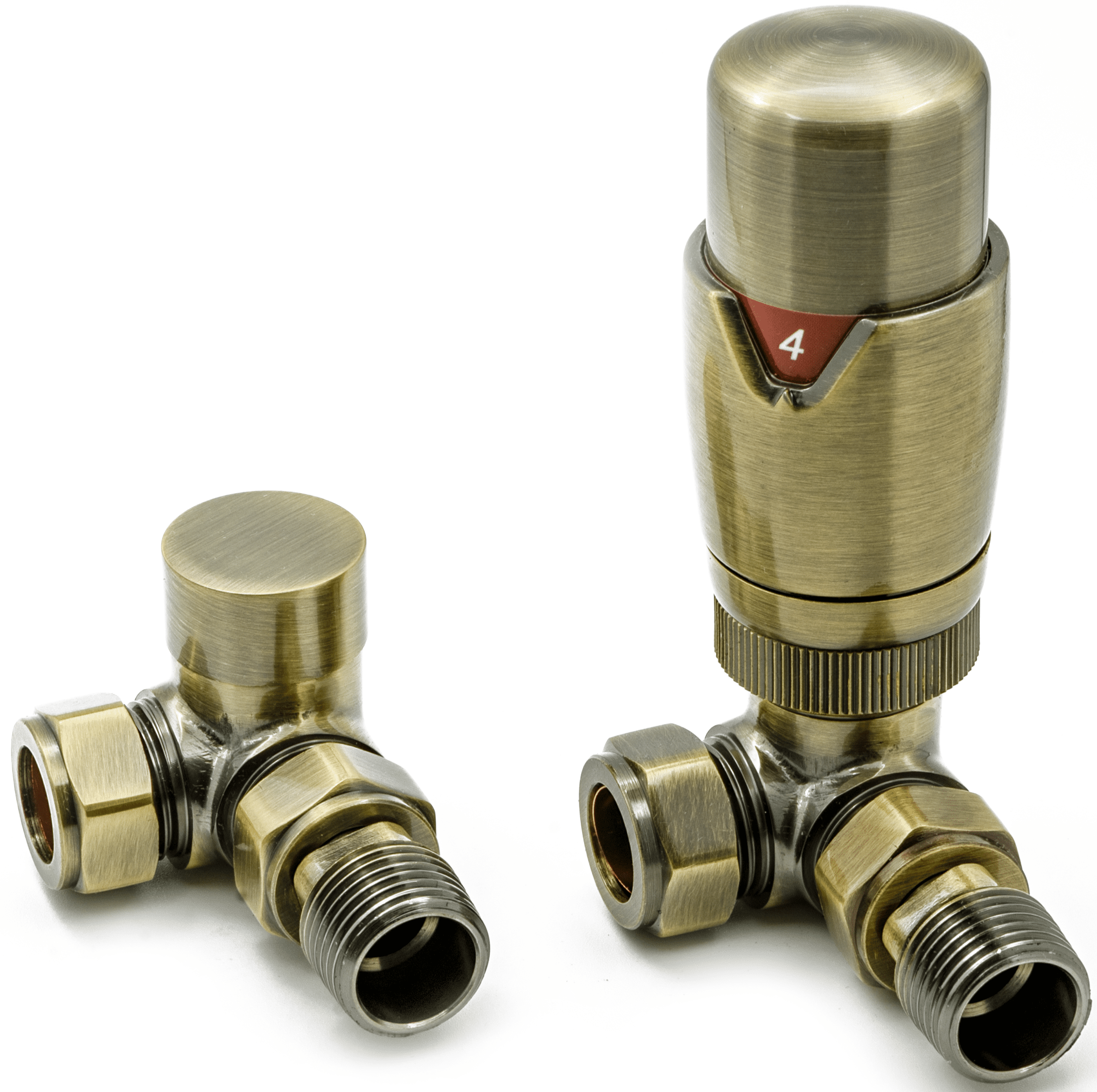 Reina Modal TRV Corner Bronze with Lockshield - Heater Shop